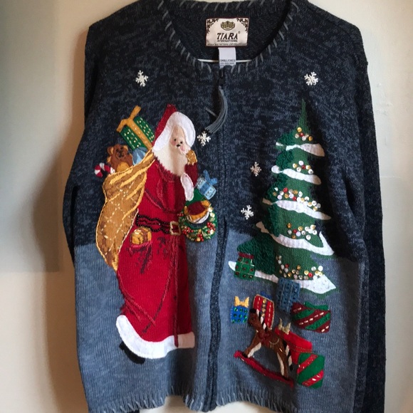 Tiara International | Sweaters | Tiara International Christmas Santa ...